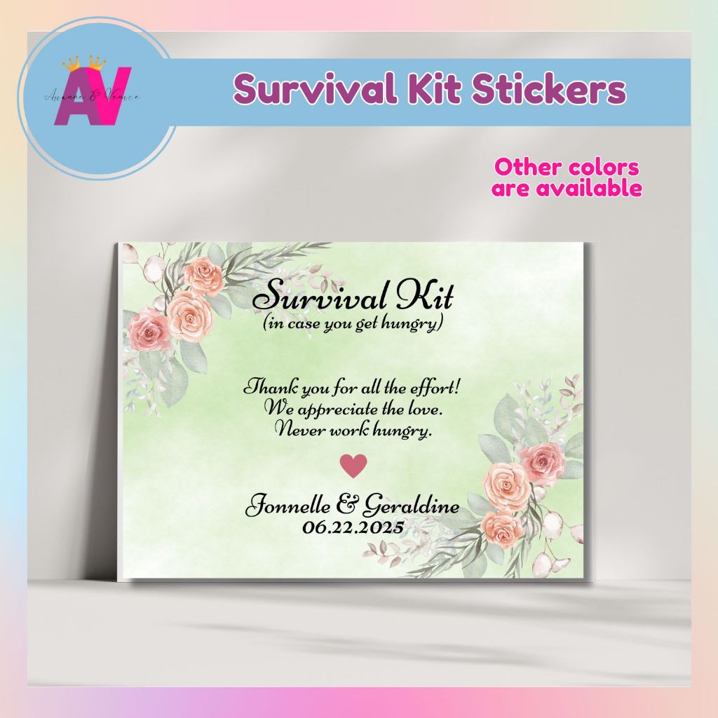Personalized Survival Kit Stickers for Wedding Birthday Baptism Events ...
