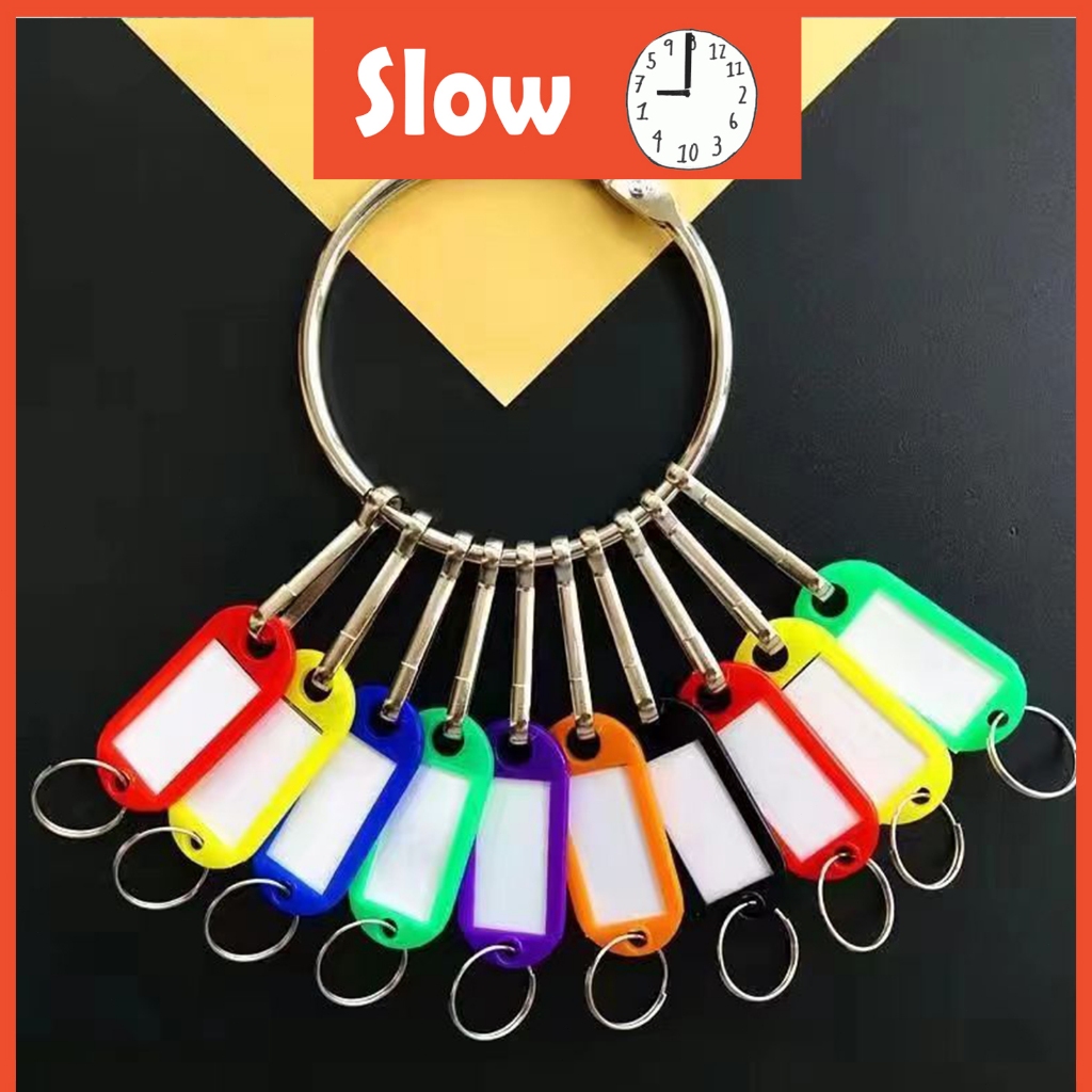 10/20/30/40 Pieces Key Ring Blank Paper Label Metal Split Rings ...