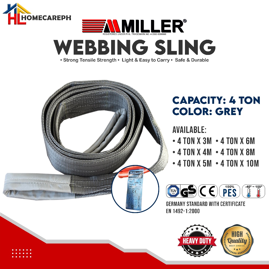 Miller Webbing Sling 4 Ton (Gray) | Shopee Philippines