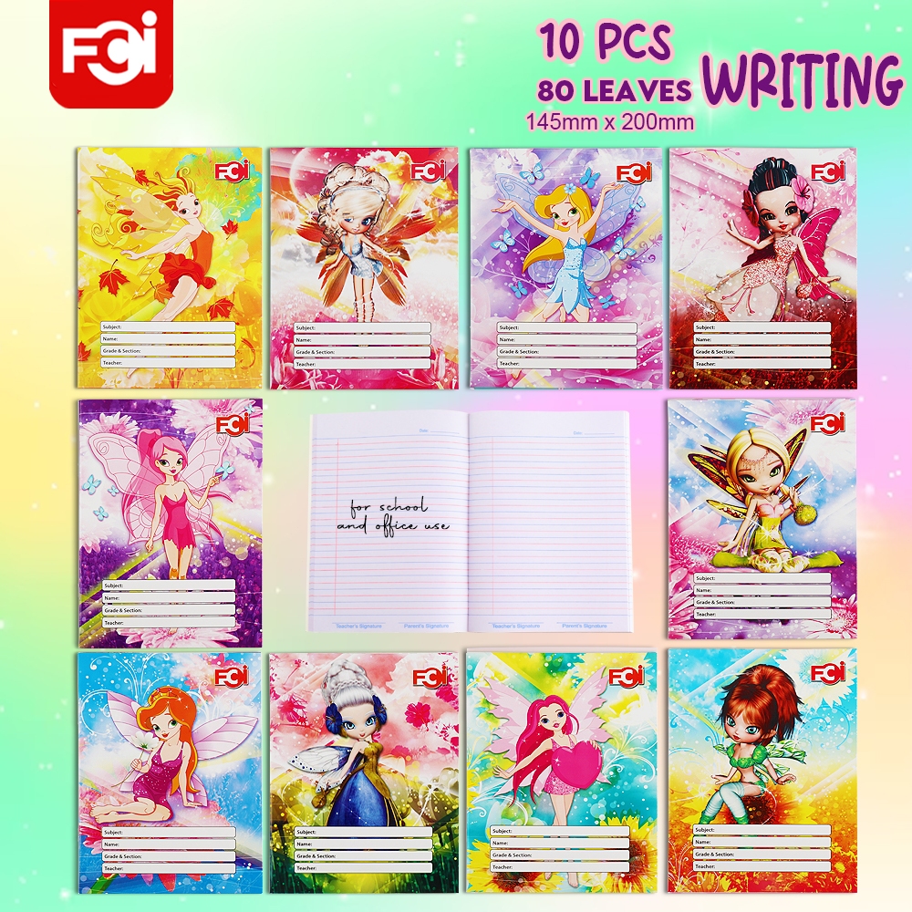 FCI Writing Notebook, New Assorted School Supplies10pcsx80s Design for ...