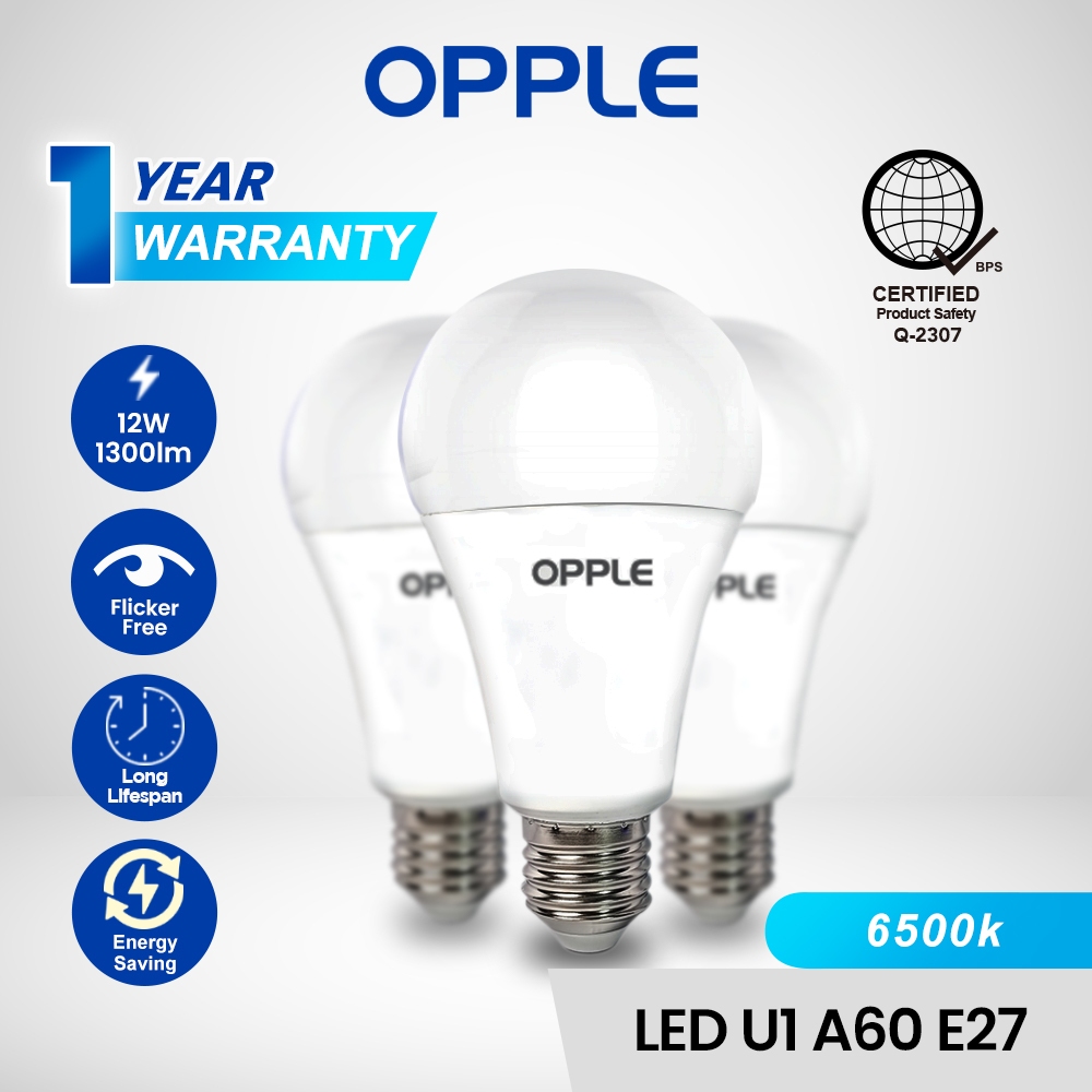 OPPLE New UltraSave1 Bulb E27 A60 12watts 6500K Daylight BUNDLE ...