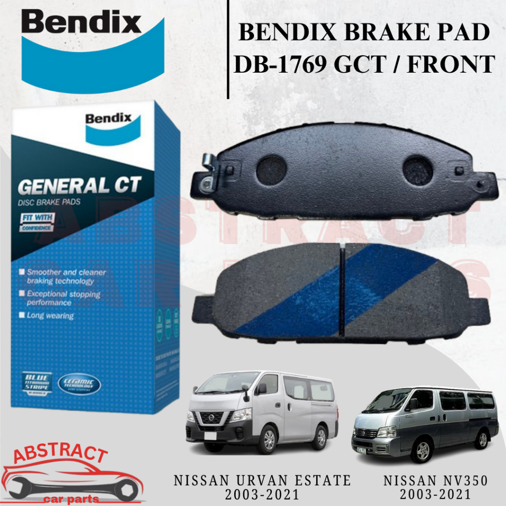 Bendix Brake Pad Front for Nissan URVAN ESTATE, URVAN NV350 2003-2021 (DB-1769 GCT) | Shopee ...