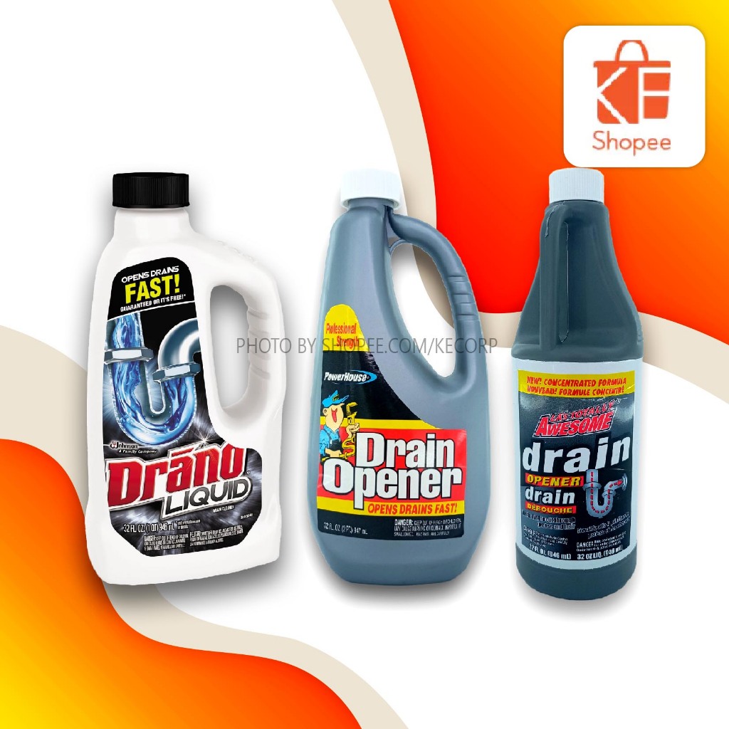Drain Cleaner (Drano Liquid, Powerhouse or LA's Totally Awesome) 32oz ...