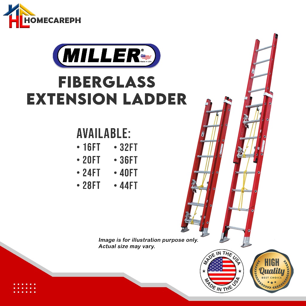 Miller Fiberglass Extension Ladder | Shopee Philippines