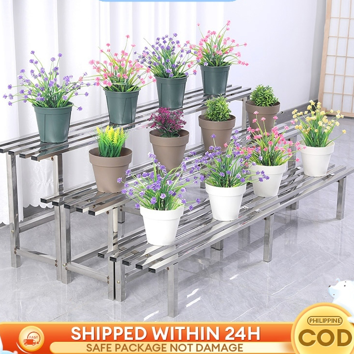 2/3/4 Tiers Plant Rack Indoor Outdoor Metal Pot Display Rack Ladder ...
