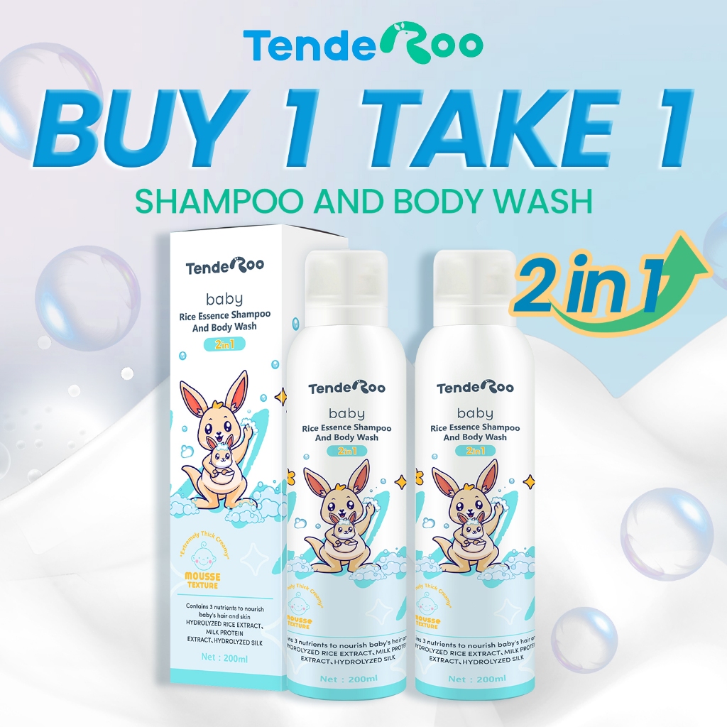 [Buy1Take1]Tenderoo Baby Rice Essence Shampoo and Body Wash 2in1 Gentle ...