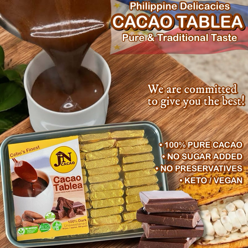 CACAO TABLEA 100% PURE UNSWEETENED (50pcs / approx. 360 gra | Shopee ...