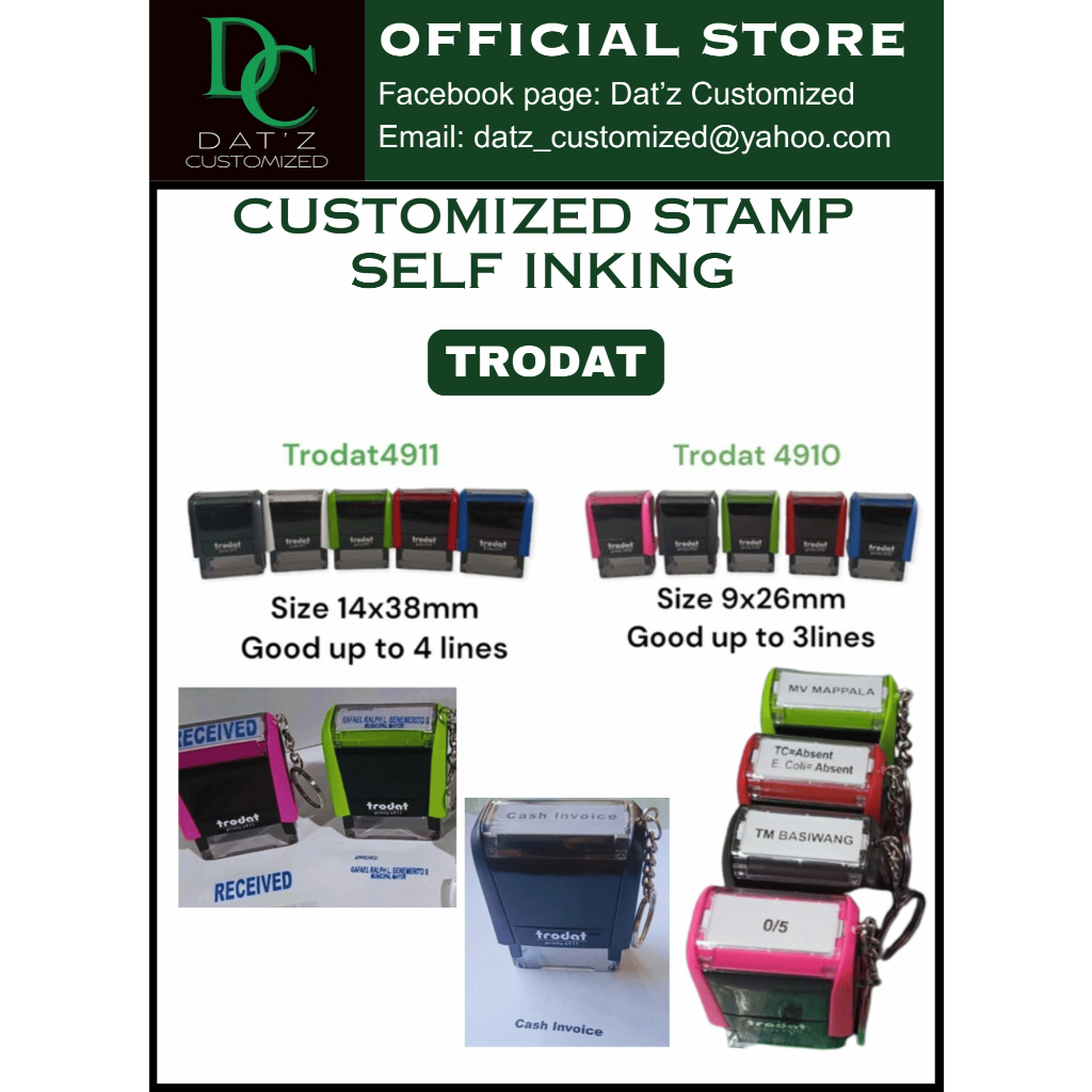 Customized/Personalized self inking stamp TRODAT4910 | Shopee Philippines