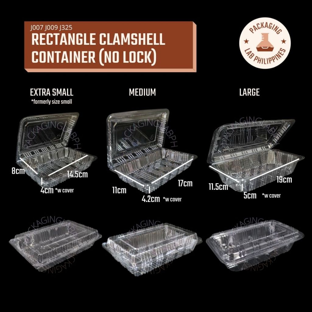 [100pcs] No Lock Rectangle Plastic Clamshell (Affordable) | Packaging ...