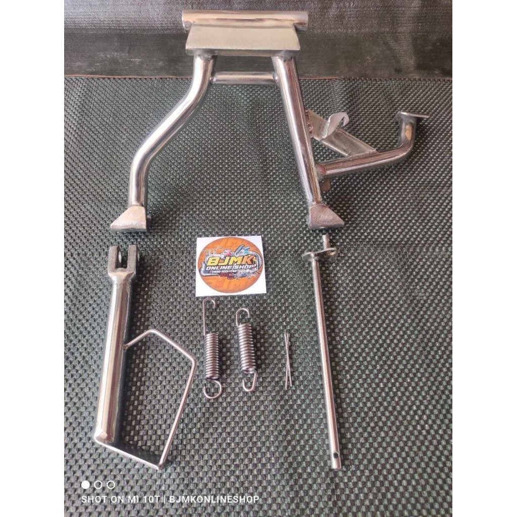 STAINLESS CENTER STAND SIDE STAND FREE EHE ( HONDA ZOOMER X V1 & V2 ...