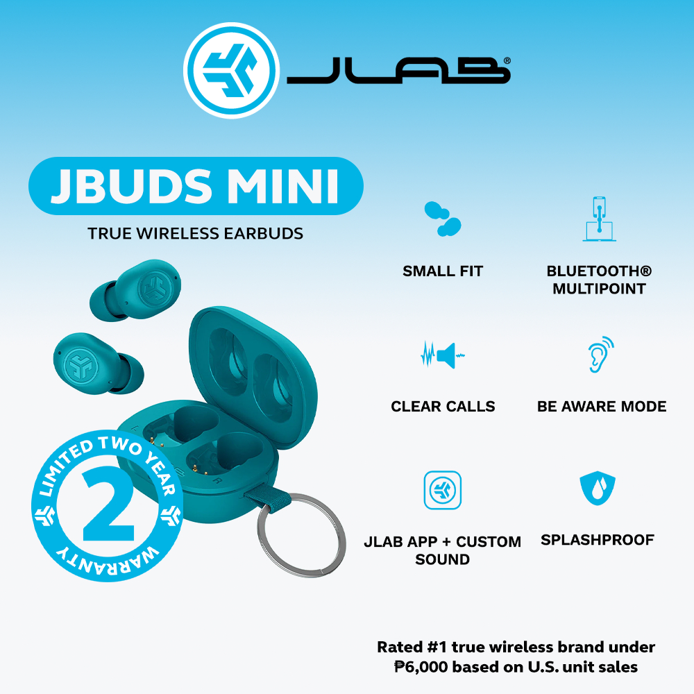 JLab JBuds Mini True Wireless Bluetooth Earbuds + Charging Case IP55 ...