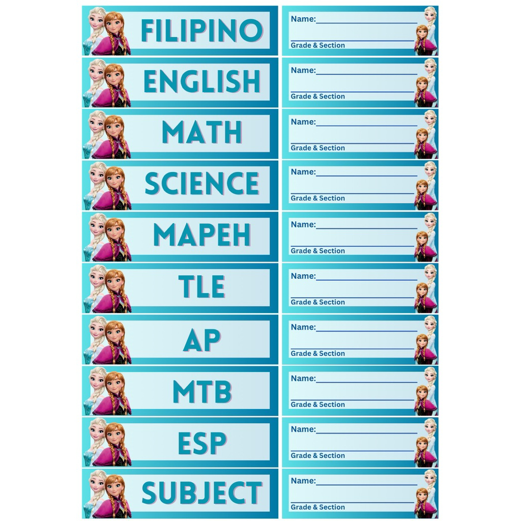 Personalized subject label sticker with name label per pack | Shopee ...