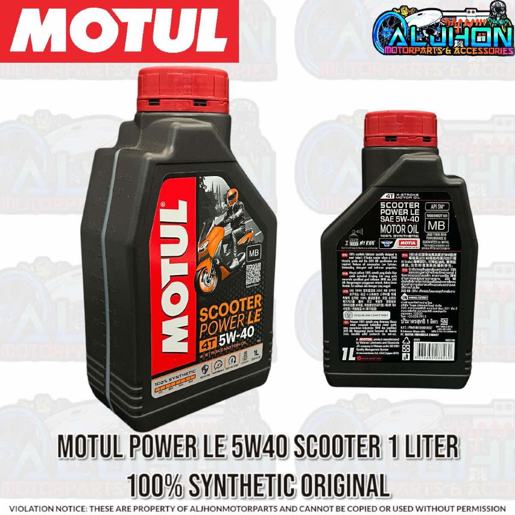 MOTUL SCOOTER OIL POWER LE 5w40 Scooter 1 Liter 100% SYNTHETIC ORIGINAL ...