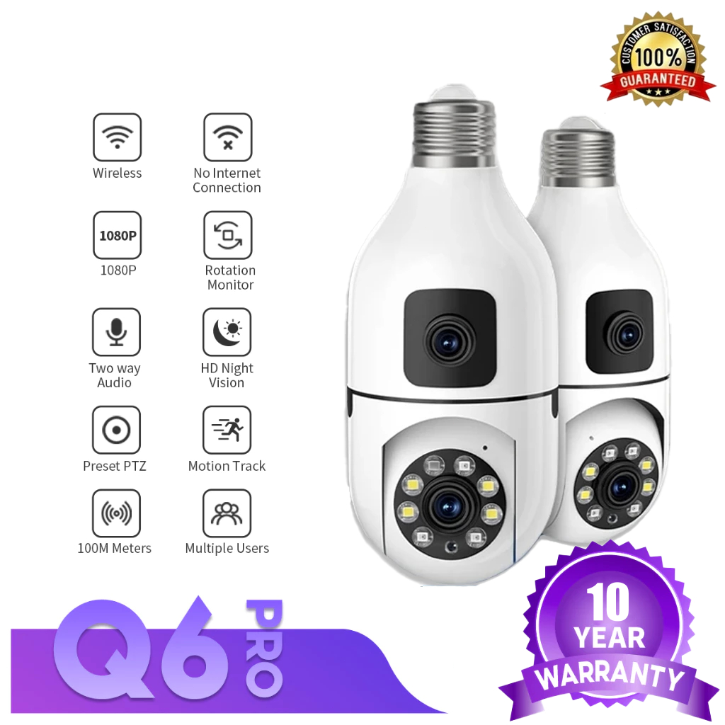 CCTV Camera Wifi Connect To Cellphone With Voice 360°1080P Wireless ...