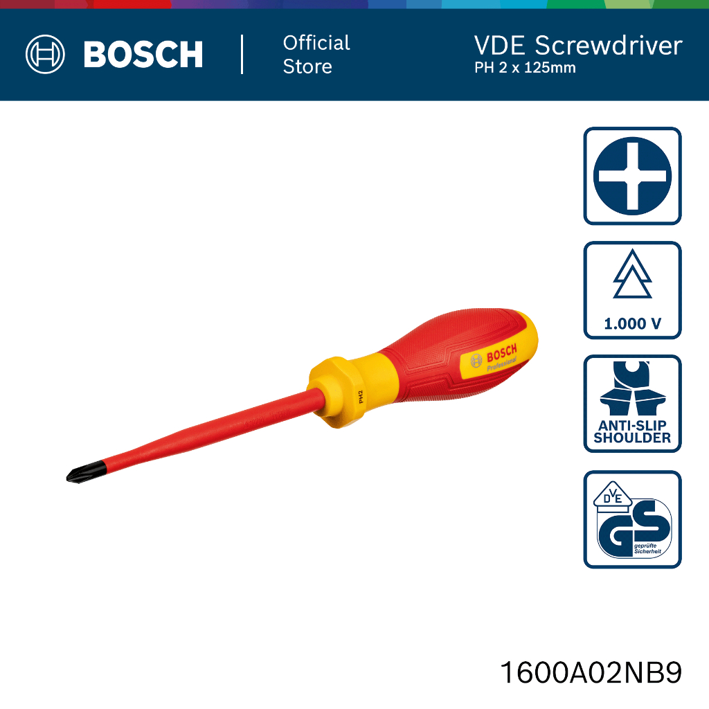 Bosch Hand Tools VDE Screwdriver PH 2 Professional Screwdriver | Shopee ...