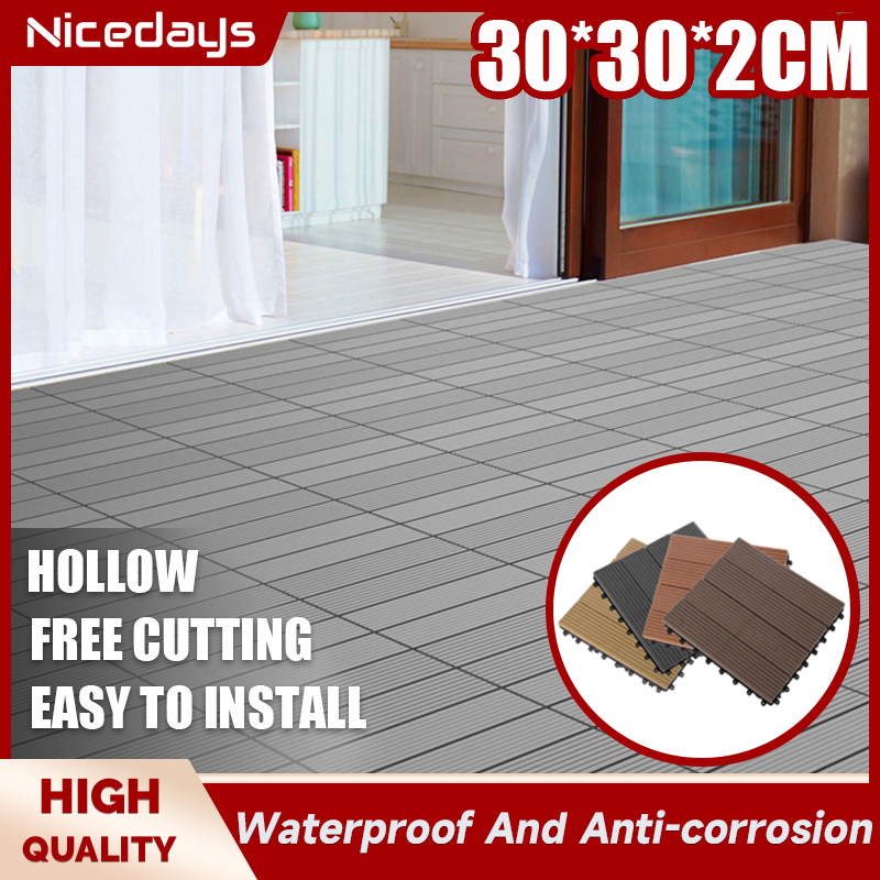 Wooden/PVC Floor Decking tiles Outdoor Deck Tiles DIY Plastic Composite ...