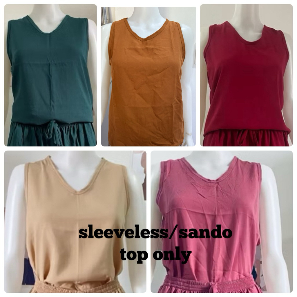 challis sleeveless / sando top for woman(3 sizes)plain and prints ...