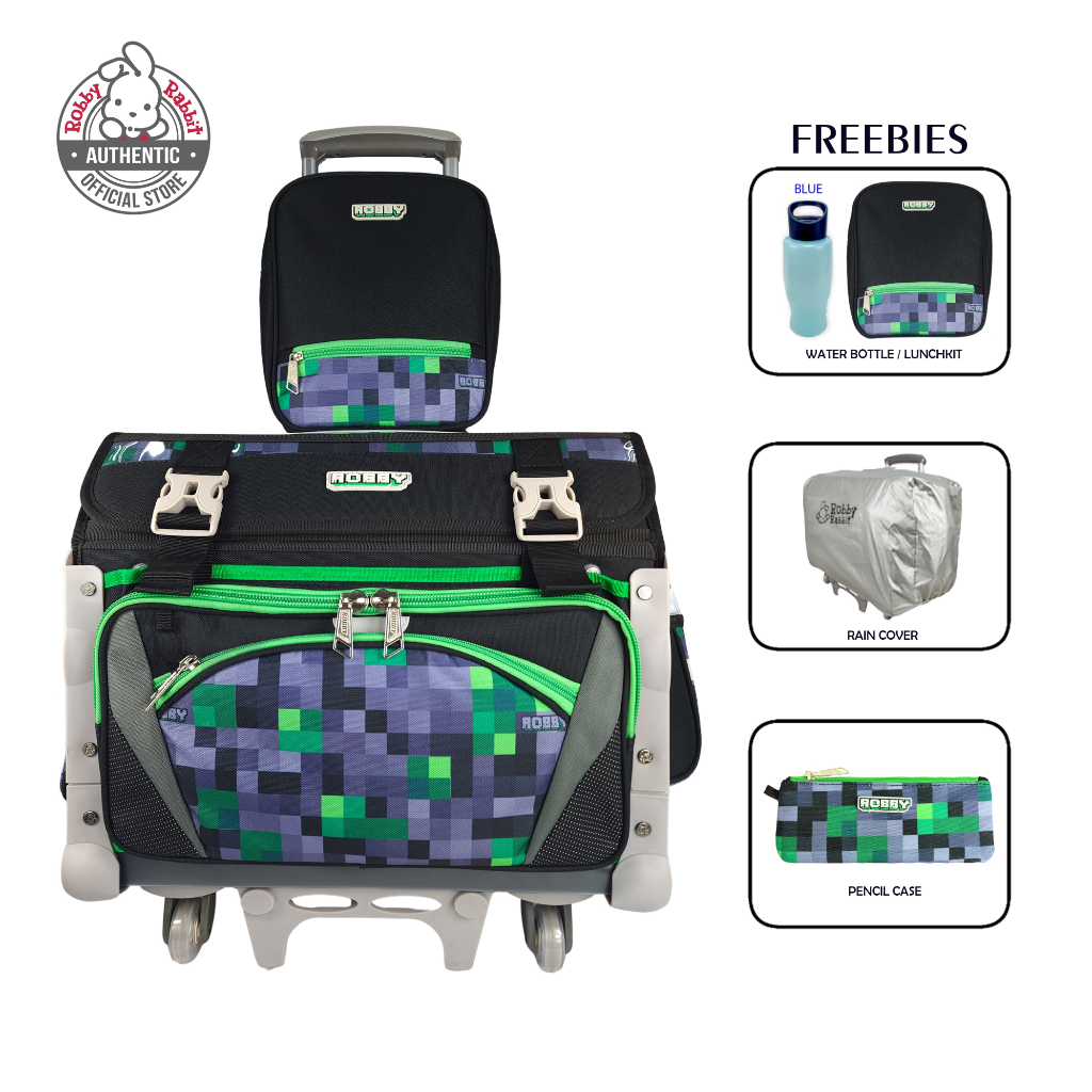 Robby Rabbit Mine Keeper Large House-Type Trolley Bag (Black/Green ...