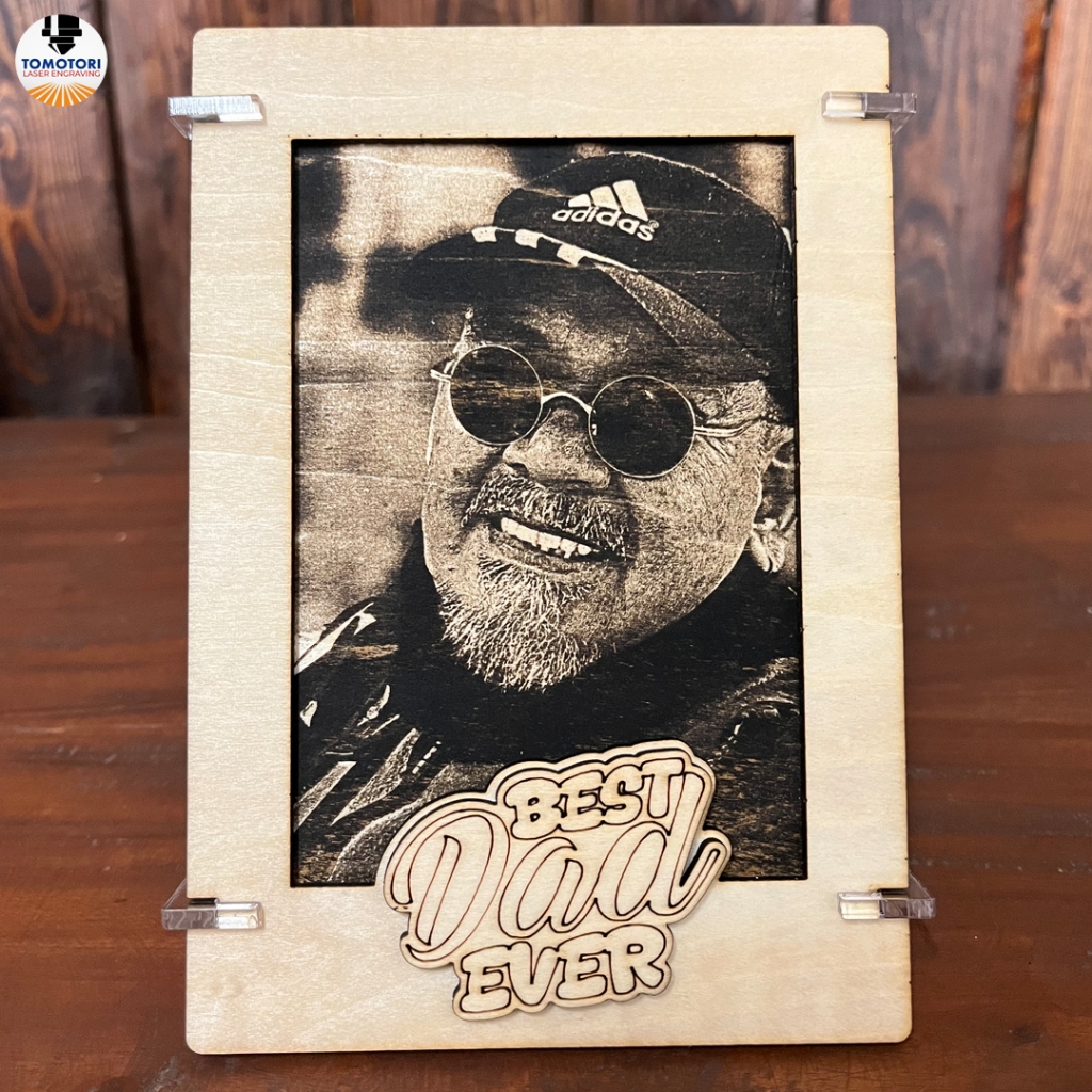Best Dad Ever Personalized Photo Frame - Laser Engraved Gift for Dad ...