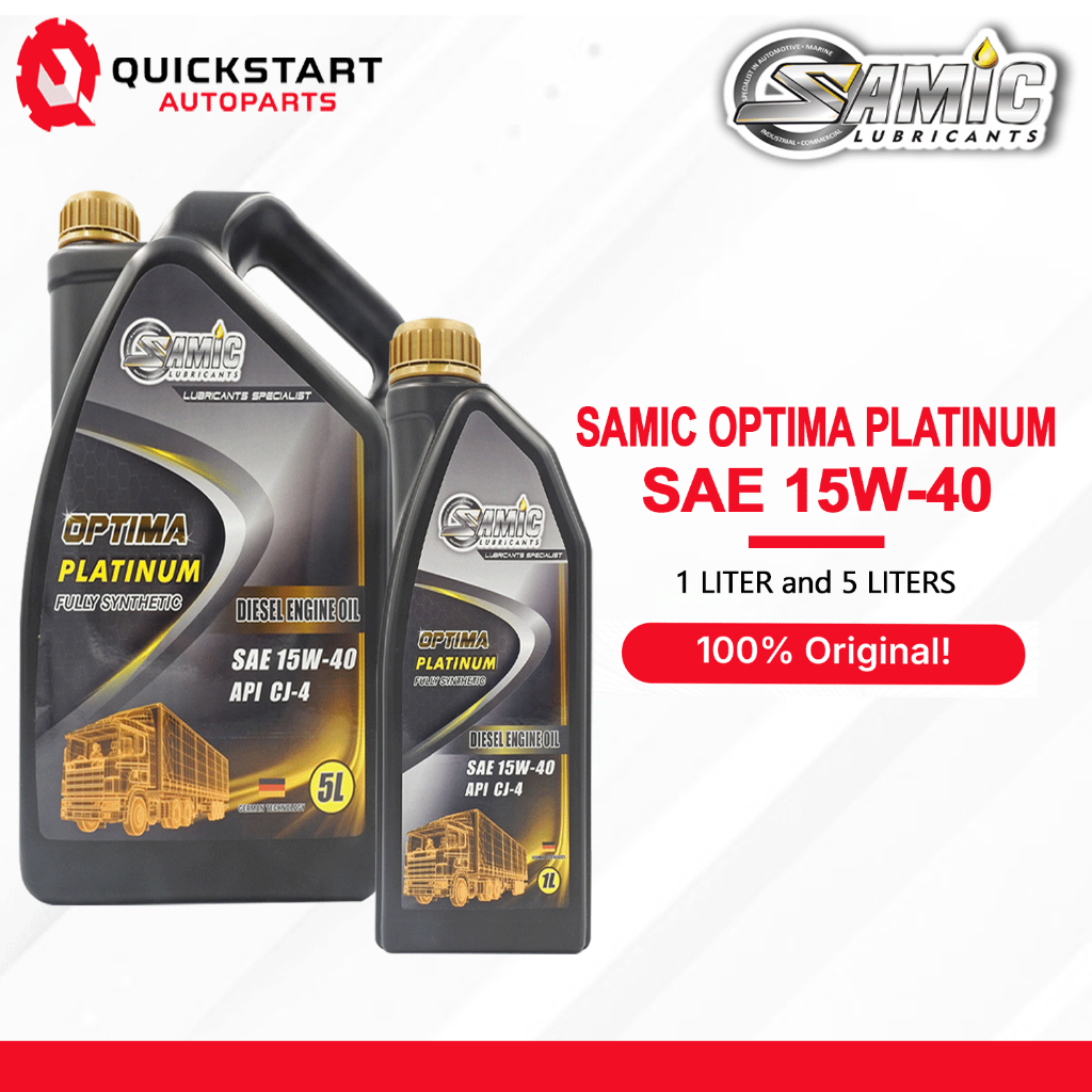 SAMIC OPTIMA PLATINUM 15W-40 DIESEL ENGINE OIL API CJ-4 1 LITER , 5 LITERS - FULLY SYNTHETIC ...
