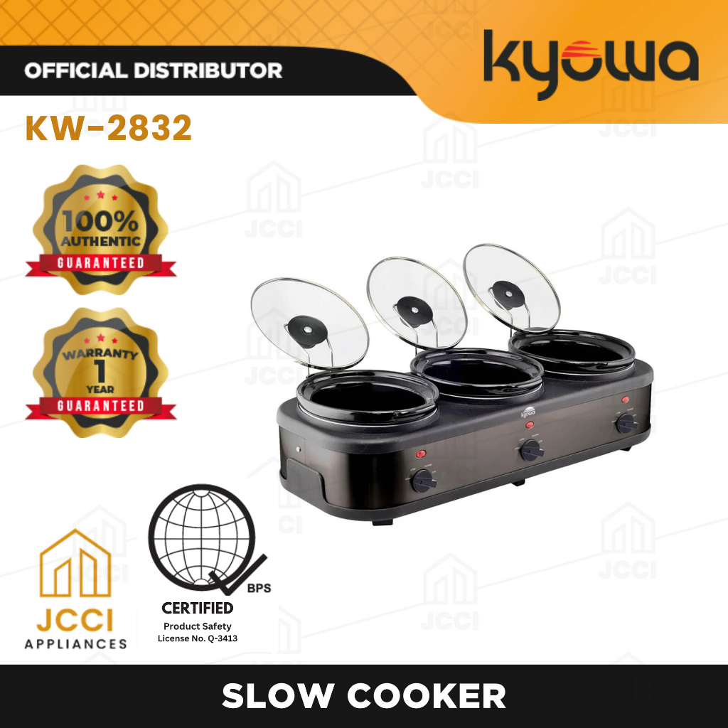 Kyowa Slow Cooker 3 by 2.5 Liters capacity KW-2832 -Stainless Steel ...