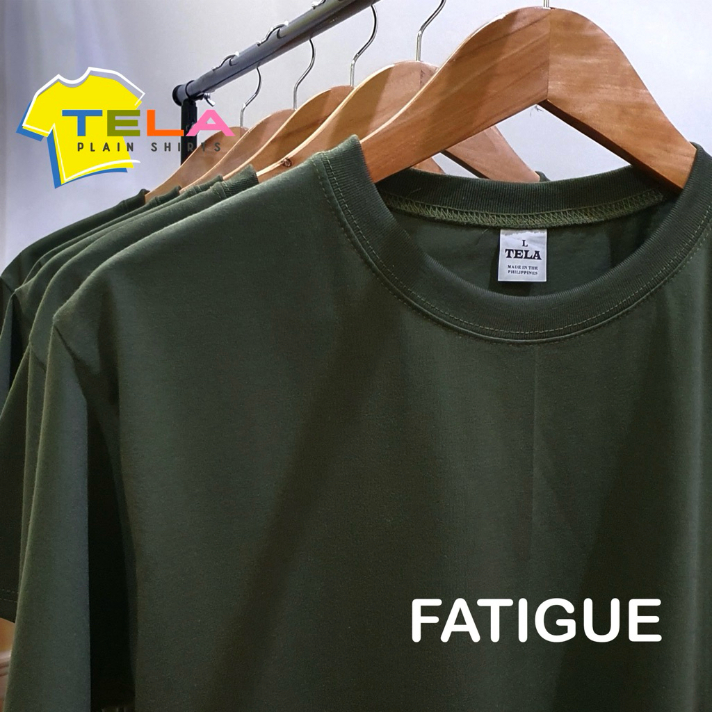 (FATIGUE) Round Neck Adult Plain T-Shirt (TELA) | Shopee Philippines