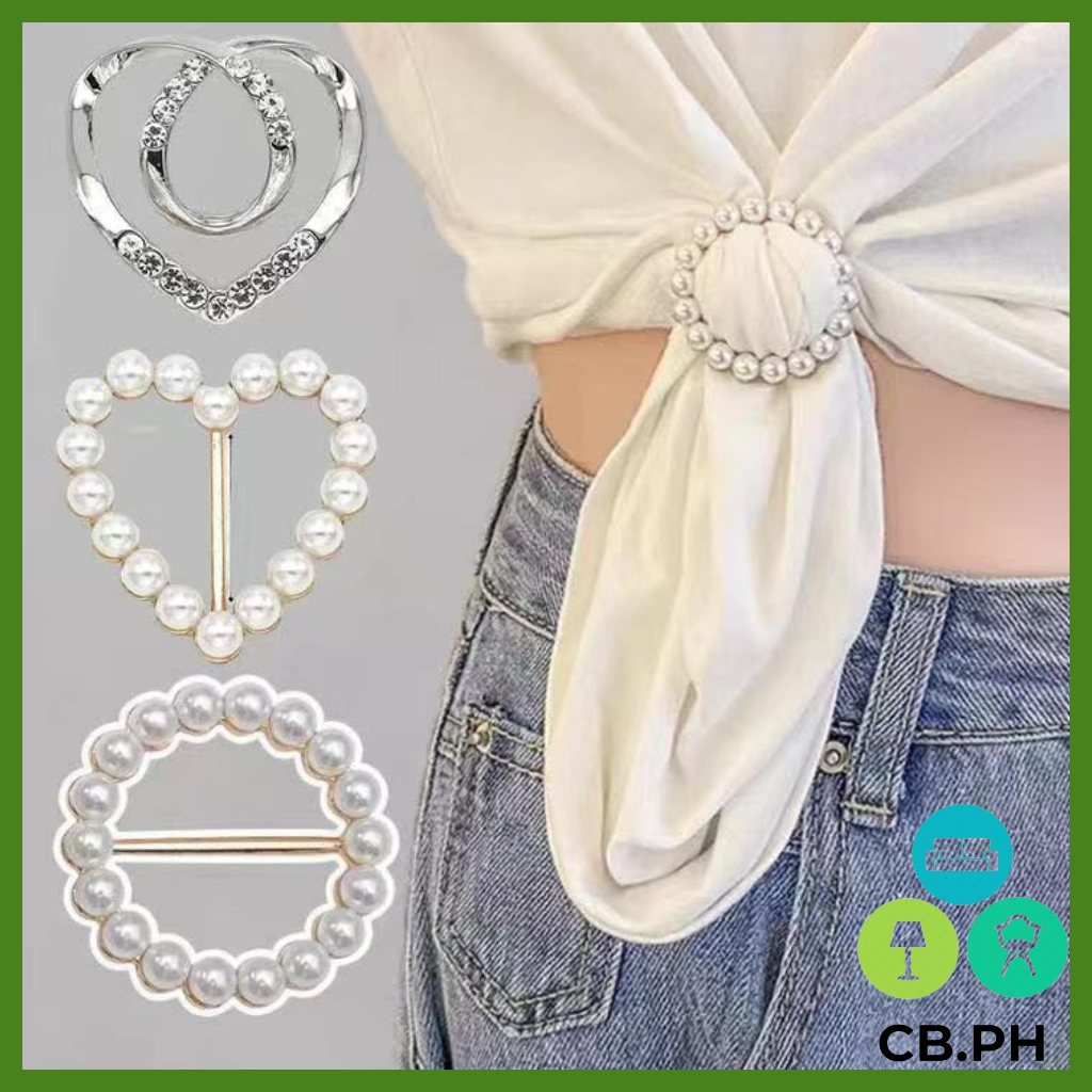 1pc Scarf Clip Rhinestone Silk Scarf Clamp Clasp Ring Pearl Scarf ...