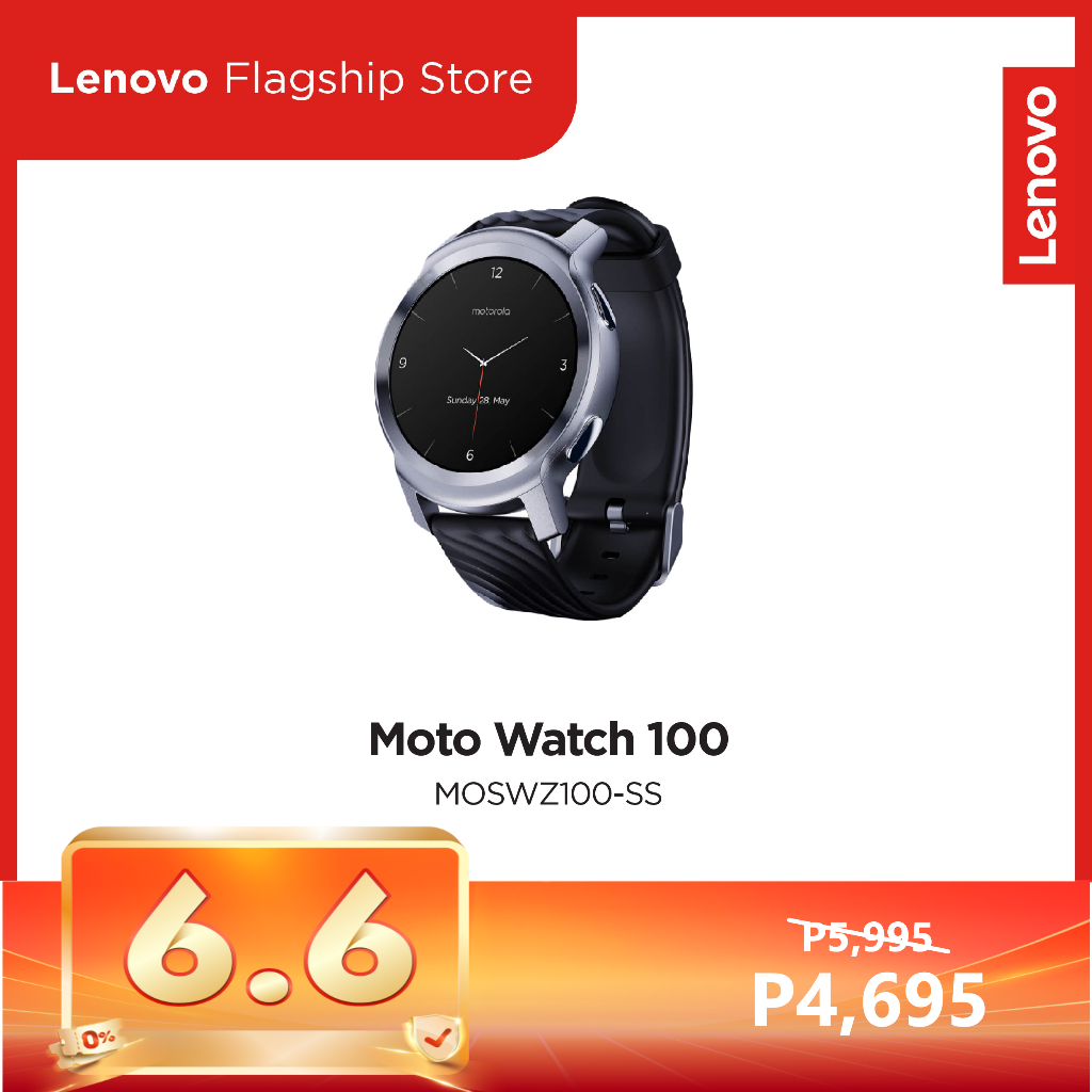 Motorola moto watch 100 MOSWZ100-SS Steel Silver Aluminum LCD BT 5.0 ...