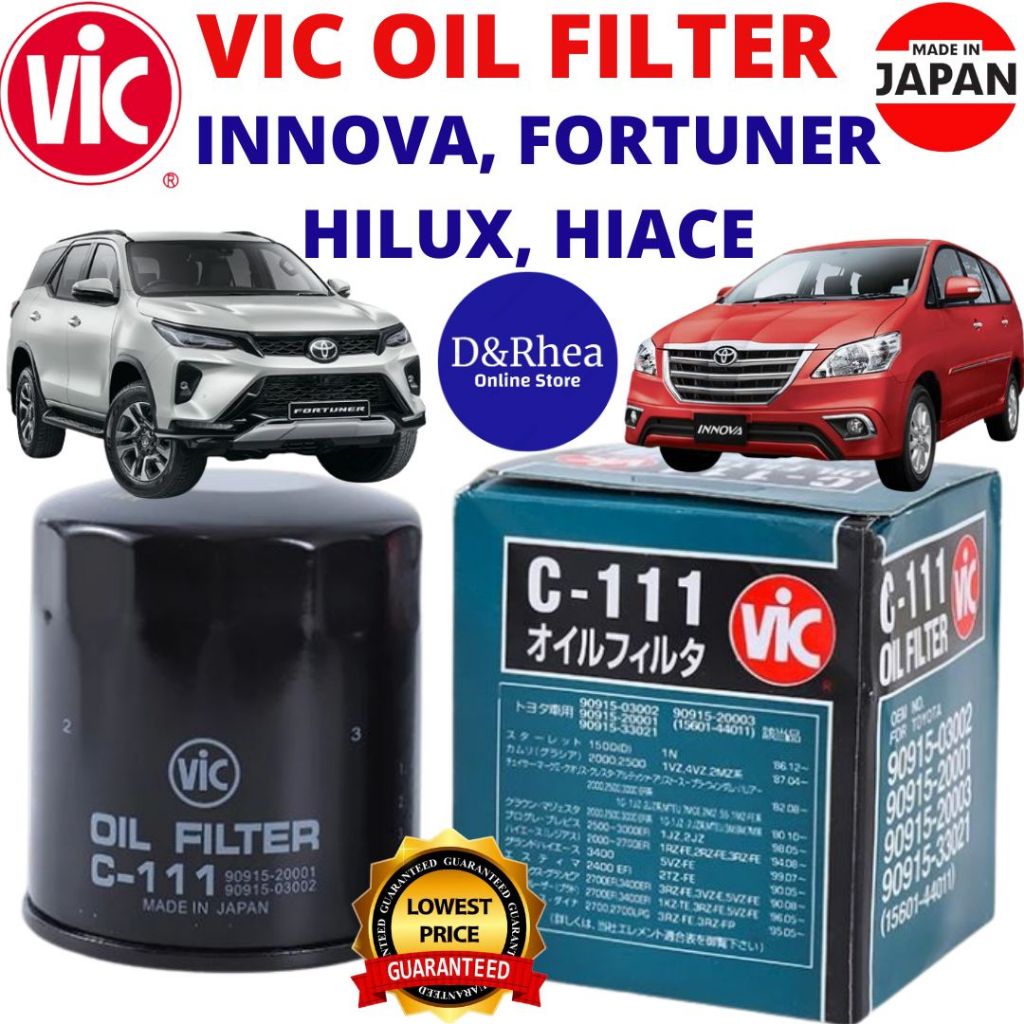 VIC Oil Filter C-111 For Toyota Innova - Fortuner - Hilux - Hiace ...