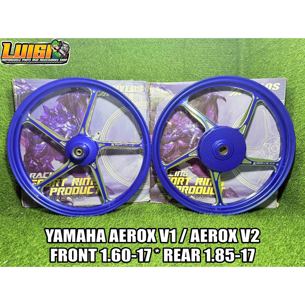 HYLOS CNC MAGS 17s 5 SPOKES YAMAHA AEROX V1 / AEROX V2 (100% MALAYSIA ...
