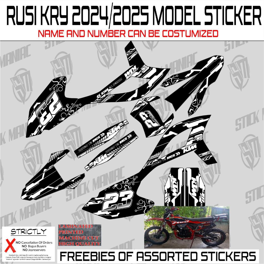 Rusi KRY 200,2024/2025 model sticker costumized,free custom number ...
