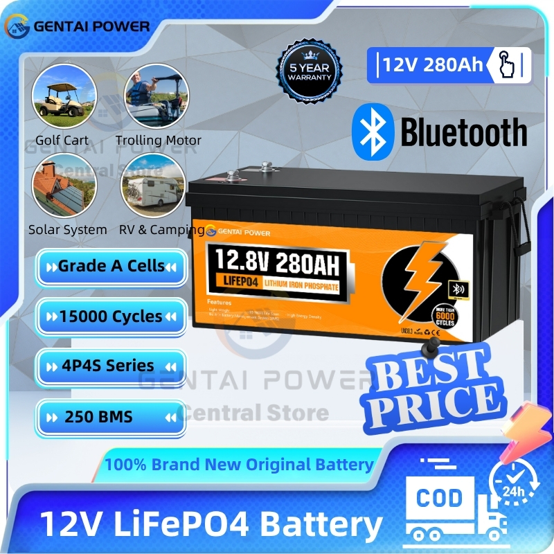 GENTAI LiFePO4 Battery 12V 280Ah 100Ah Solar Lithium Battery Original ...
