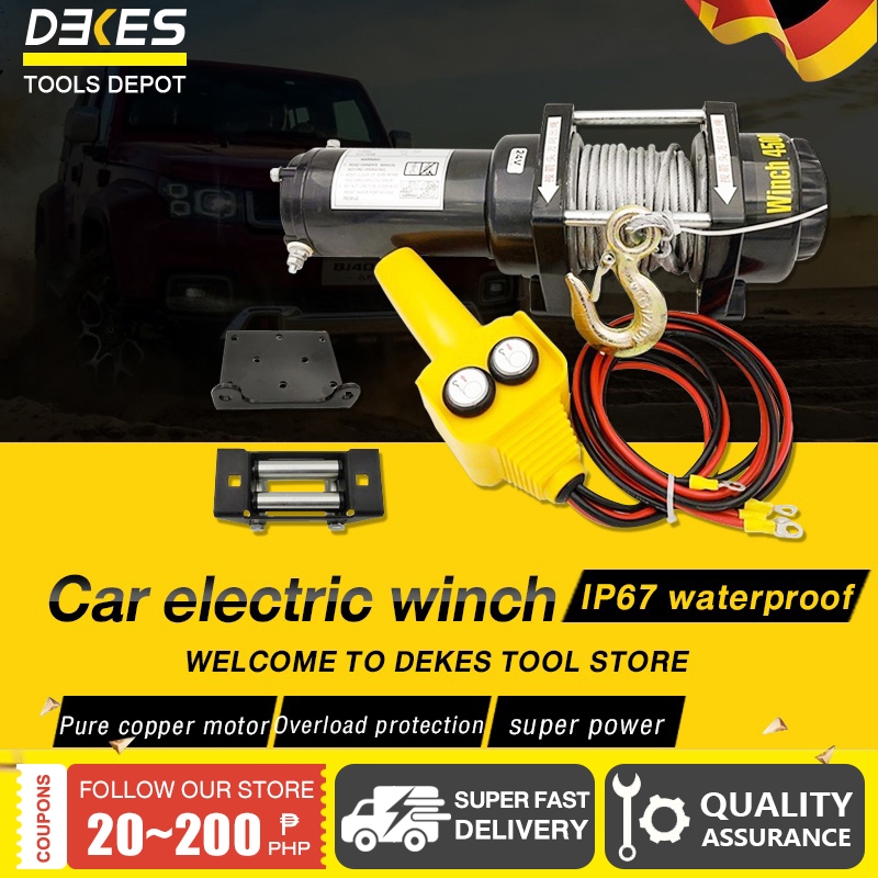 Car Electric Winch 12V Synthetic Rope Roller Fairlead Kit mainly used ...