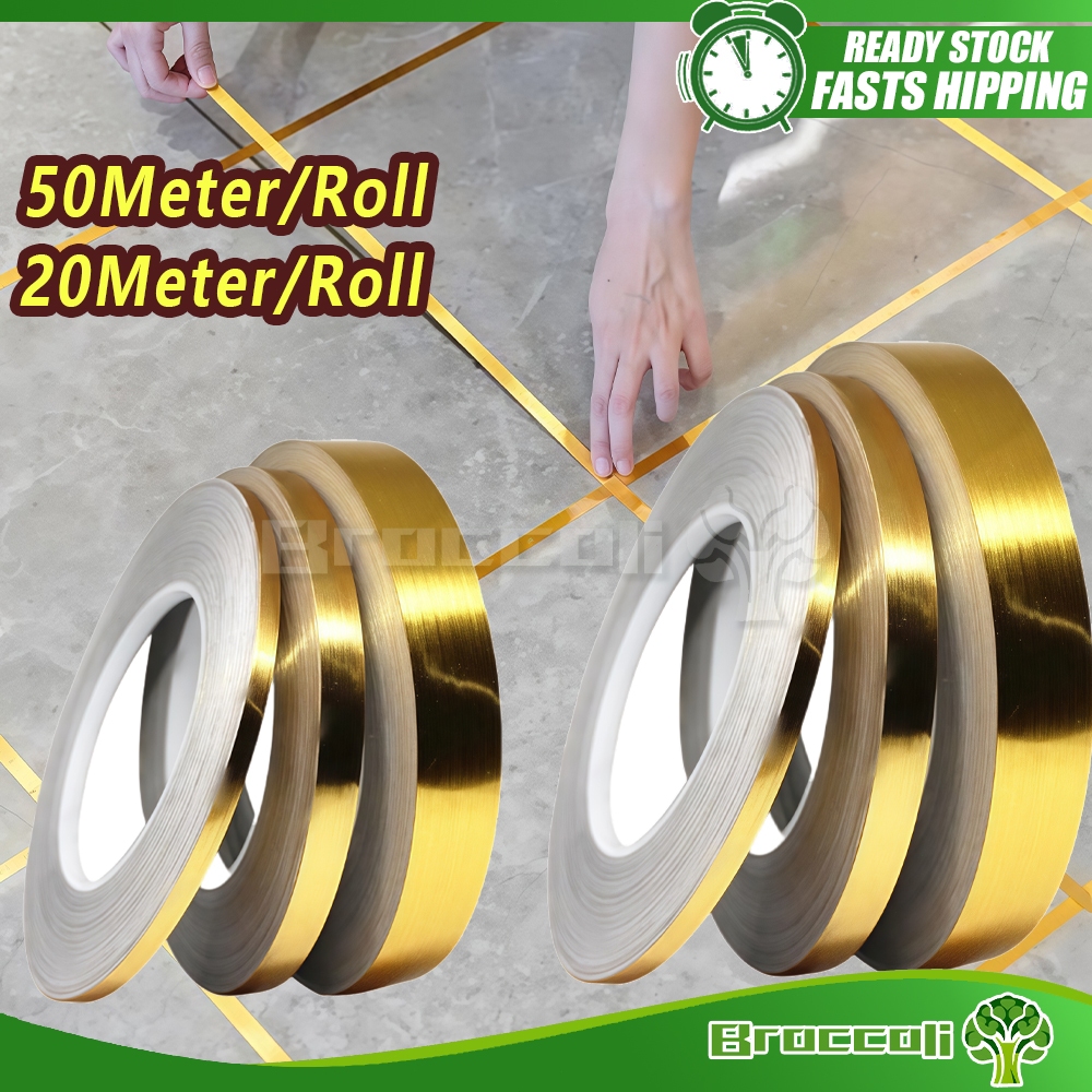50M Floor Tile Gap Tape Wall Tile Strip Seam Sticker Copper Foil ...