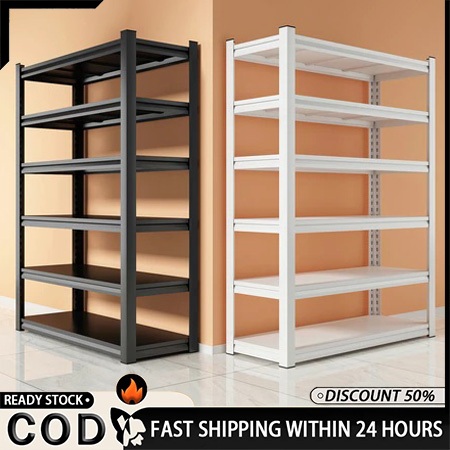Metal Rack 6 Layer steel rack Boltless heavy duty Storage Shelves Adjustable waterproof shelves ...