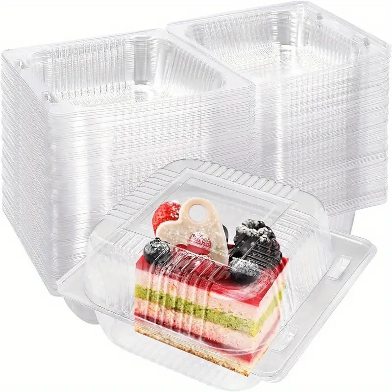 JLIFE 300/100pcs Disposable Clear Clamshell Food Container Square Round ...