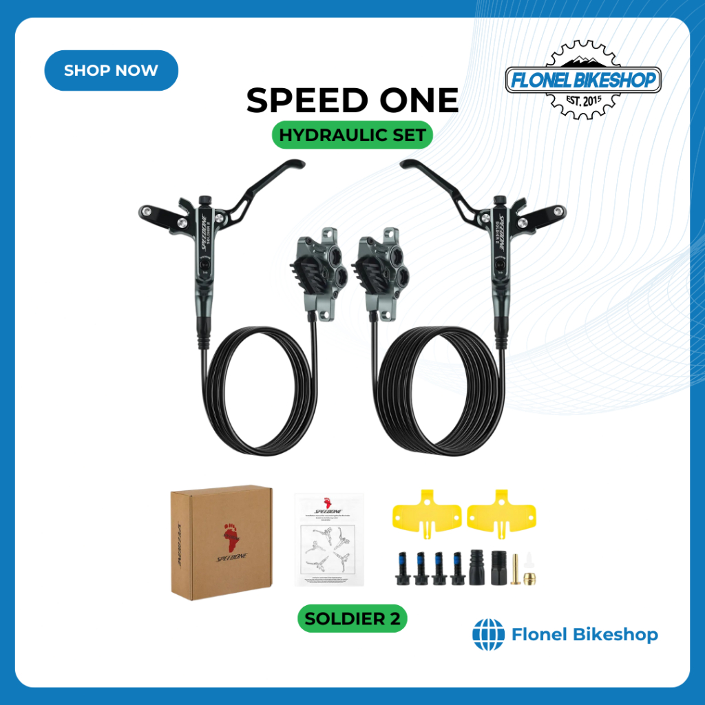 SPEEDONE Soldier 2 Hydraulic MTB Brakes CNC 4-Piston Alloy – Powerful ...