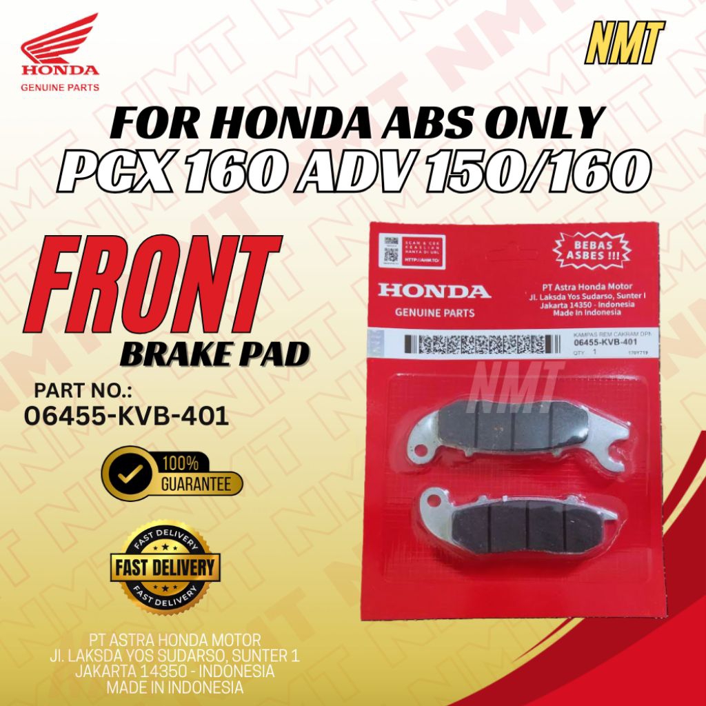 Honda ABS ONLY PCX 150/160 ADV 150/160 Genuine Part Front Brake Pad Set ...