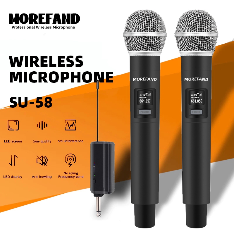 Rechargeable Wireless Microphone Original Dual Handheld Microphone with ...