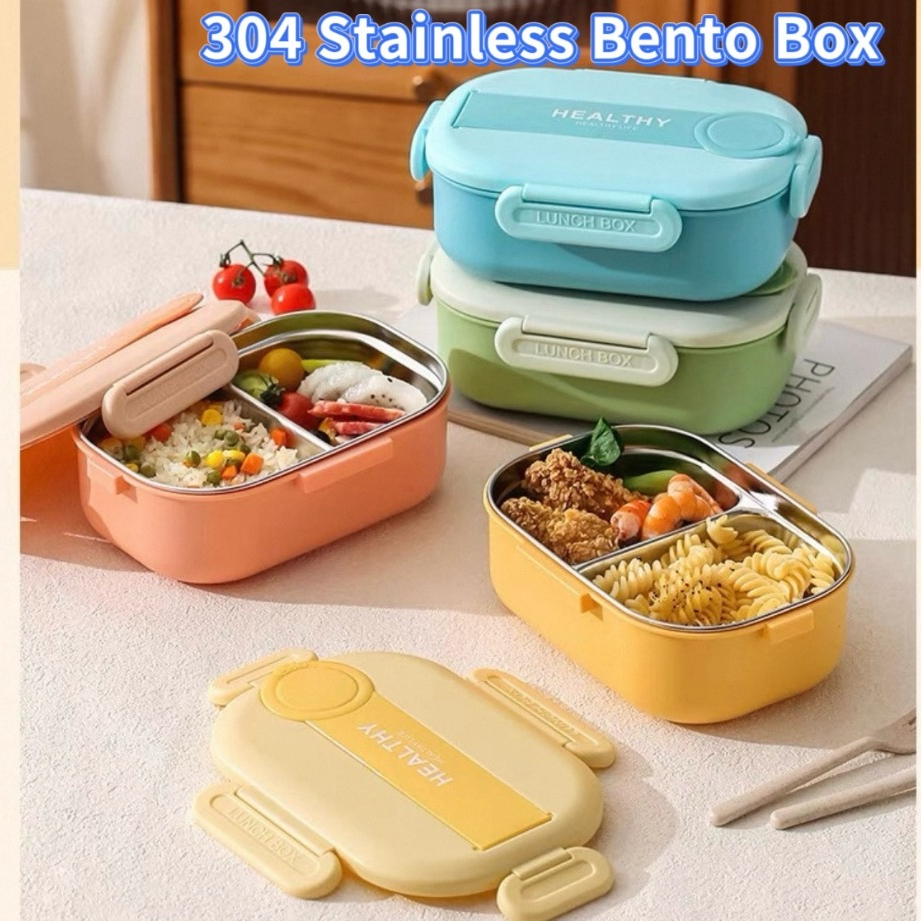 NEW Japanese Style 304 Stainless Steel Liner Compartment Design Bento ...