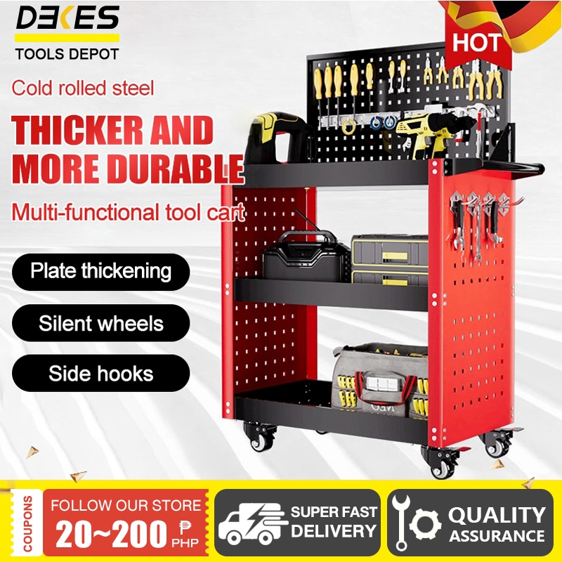 DEKES 3 Leyer Tool Cart Trolley Heavy Duty Mechanical Workshop Tool ...