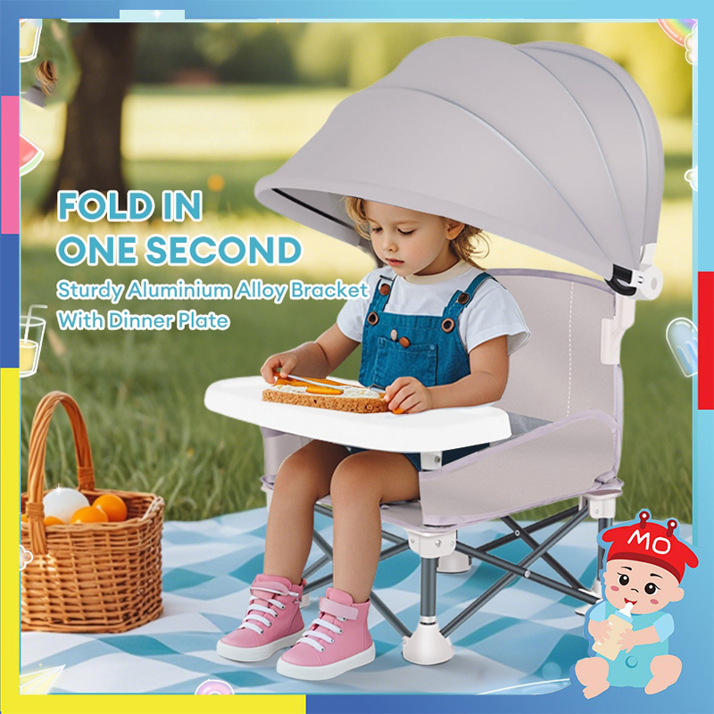 【Timoo】Baby Foldable Dining Chair Baby Feeding Table With Safety Belt One-click Folding for ...