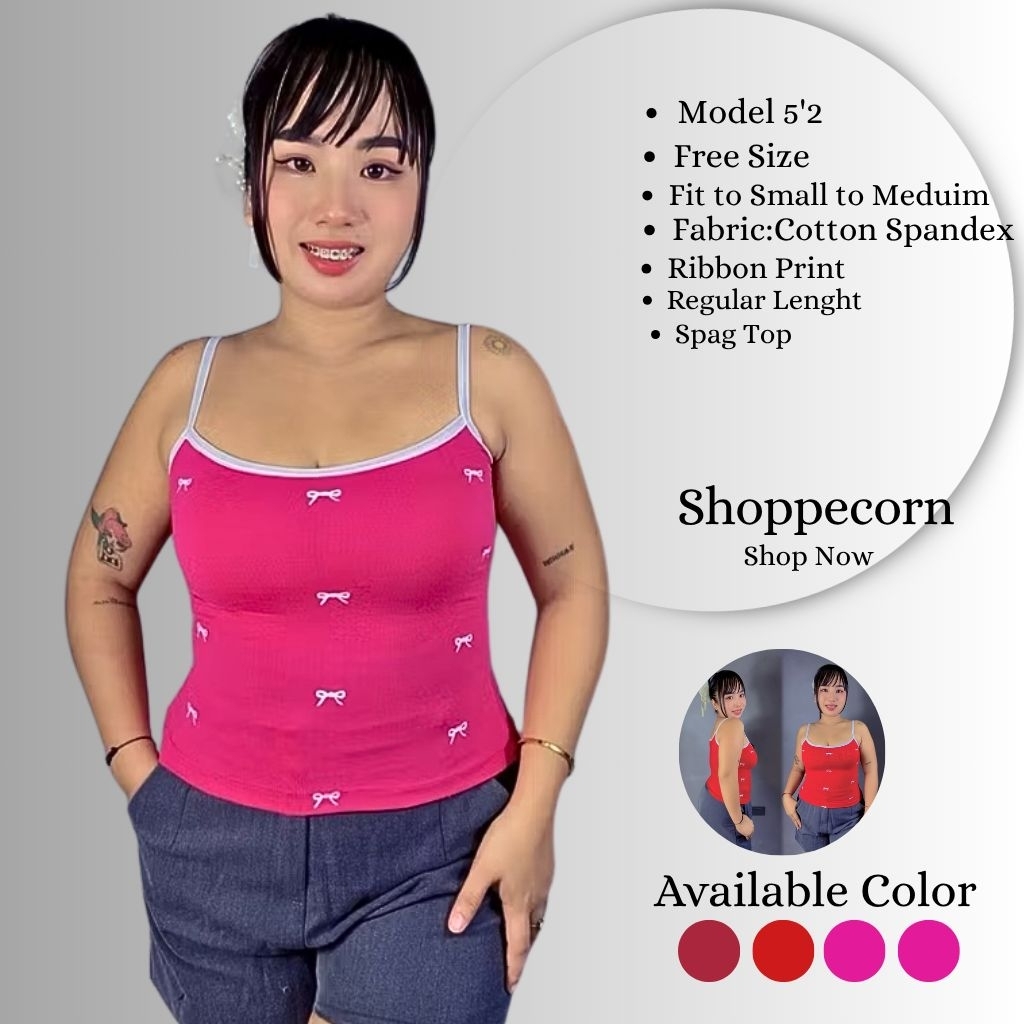 Ribbon Spag Top Fit to Xs - Medium Women's Wear | Shopee Philippines