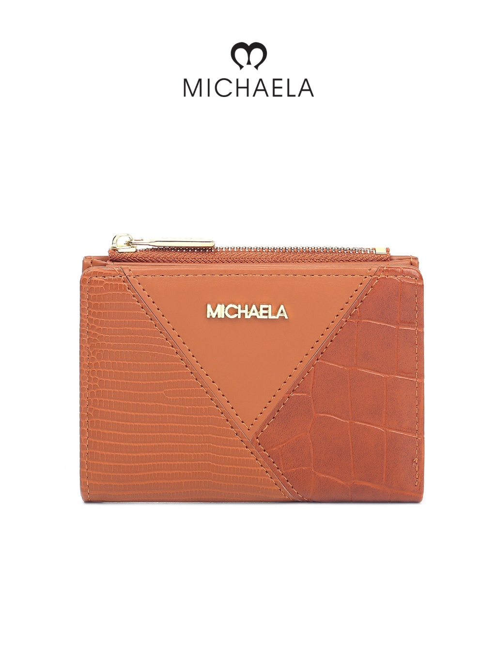 MICHAELA Luxury Bifold Short Wallet 7 Slots Crocodile Lizard Pattern ...