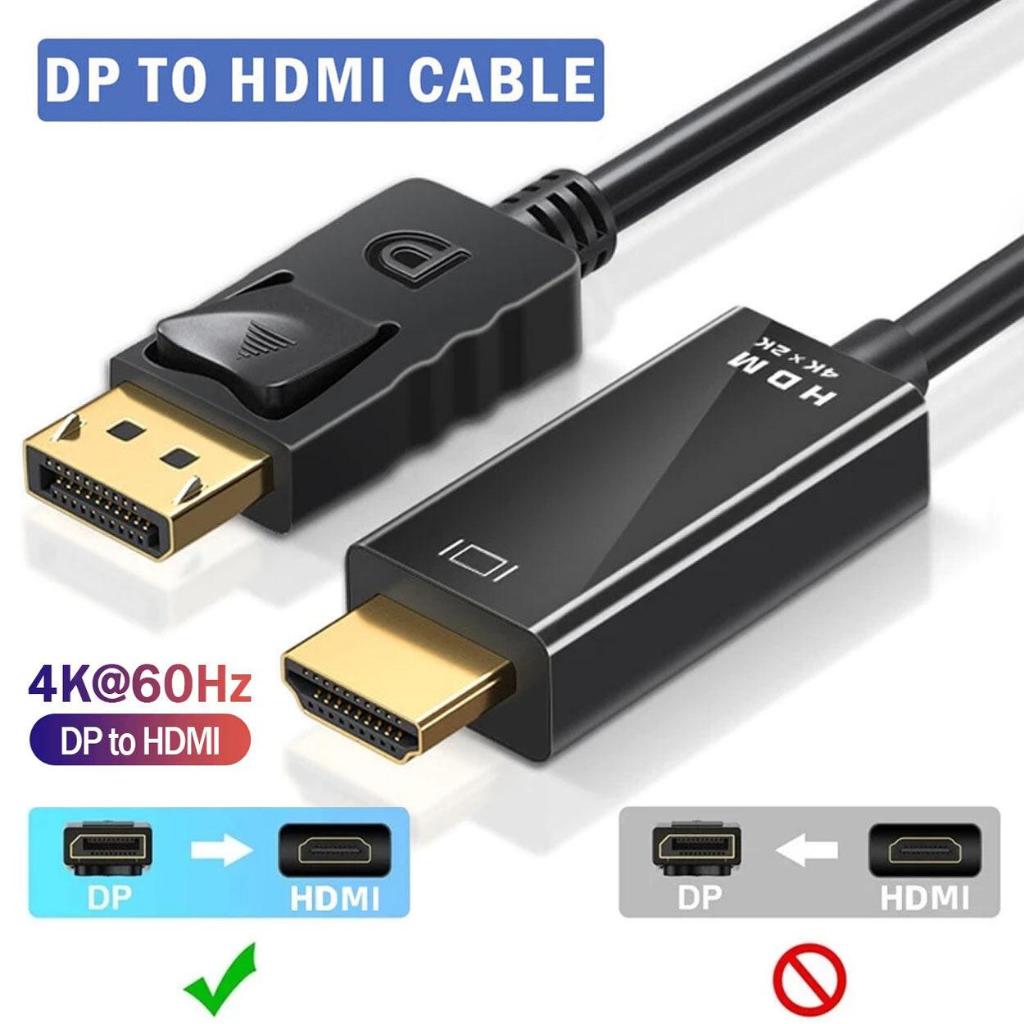 DP DisplayPort to HDMI-Compatible Adapter Connecto Converter 1.8m cable ...