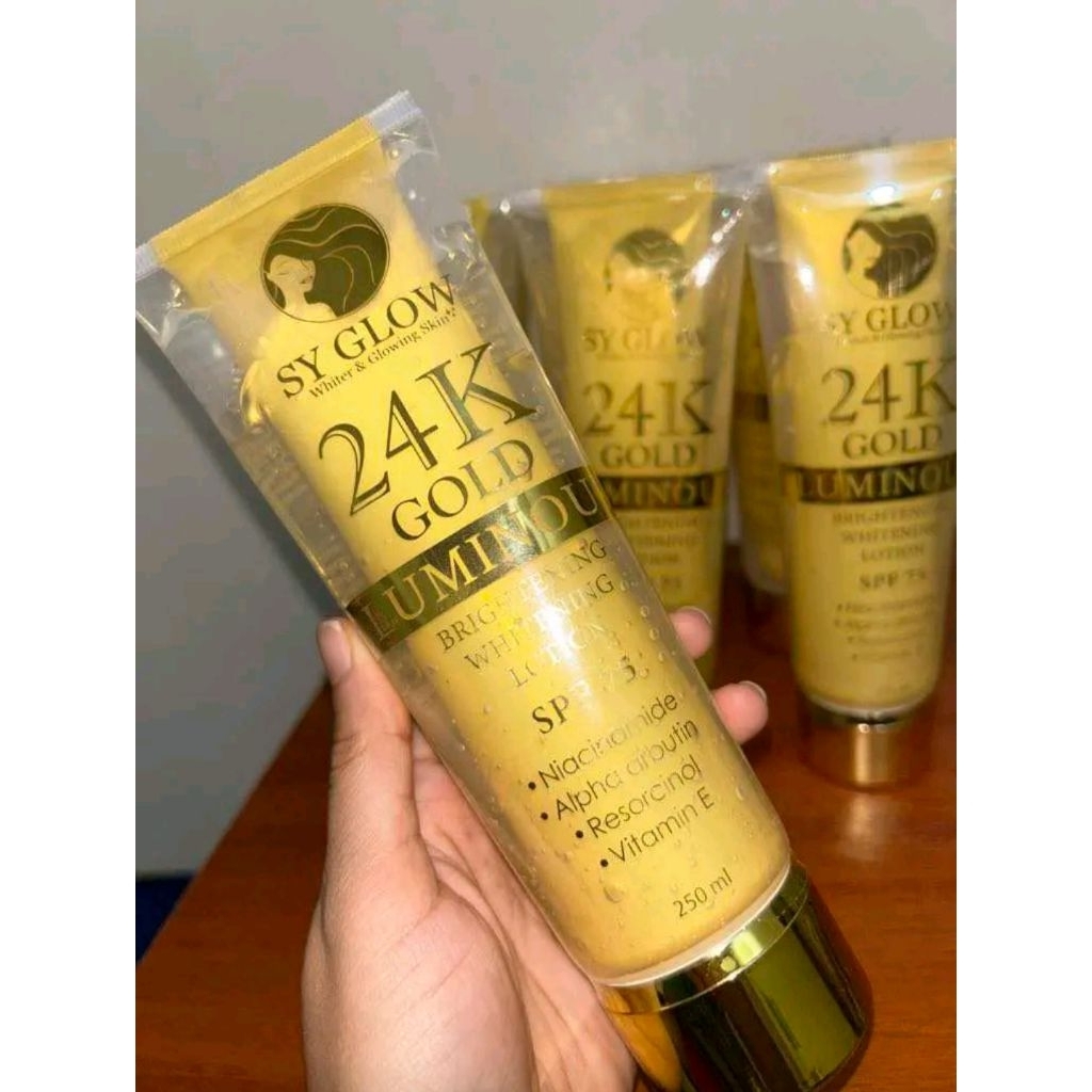 SY Glow Whitening Beauty-24k Gold Luminuos Lotion SPF 75 | Shopee ...