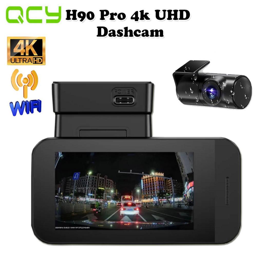 QCY H90 Pro 4k UHD Dash Camera 4k+1080P Dashboard Car Camera Built-in ...