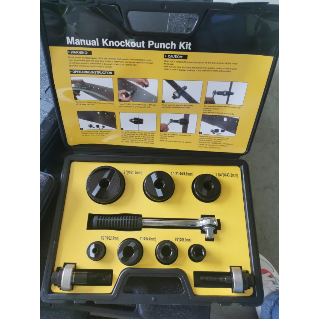 Manual Knock Out Punch Driver Kit Hole Tool Knockout Punches Set Model ...