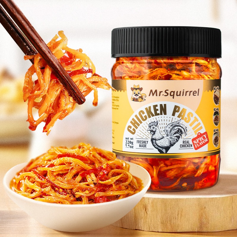 Mr.Squirrel 220g Spicy Chicken Pastil Halal Foods Pastil Ready-To-Eat ...