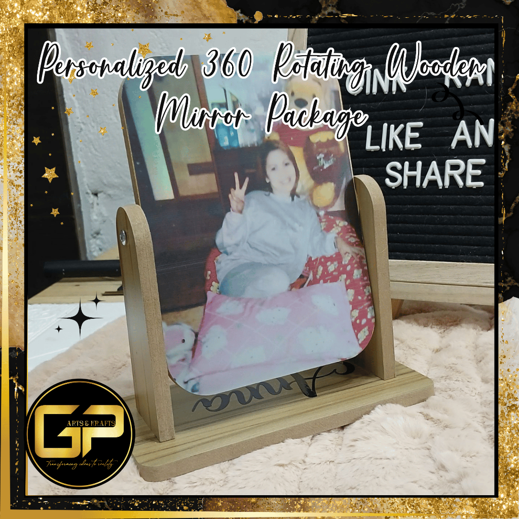 Personalized 360 Rotating Wooden Mirror PACKAGE | Shopee Philippines